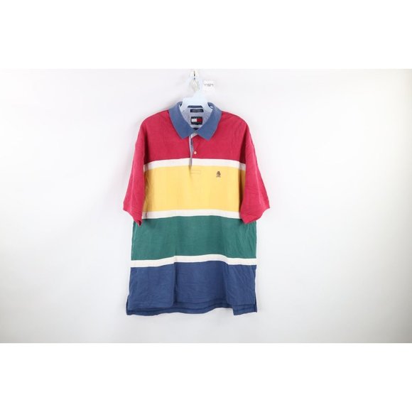 Tommy Hilfiger | Shirts | Vintage 9s Tommy Hilfiger Xl Rainbow Striped ...